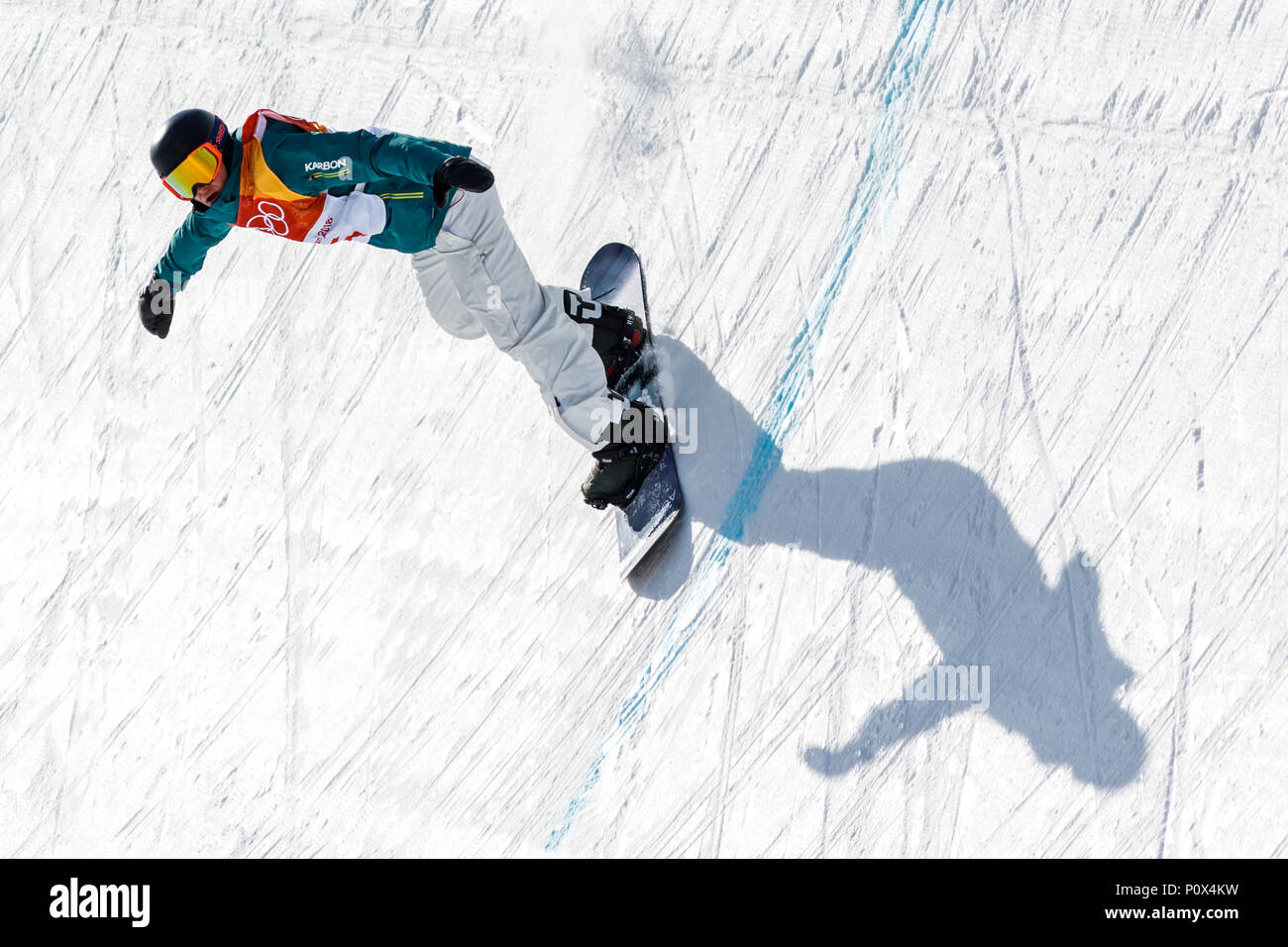 Kent Callister (AUS) competing in the Men's Snowboarding Half Pipe ...