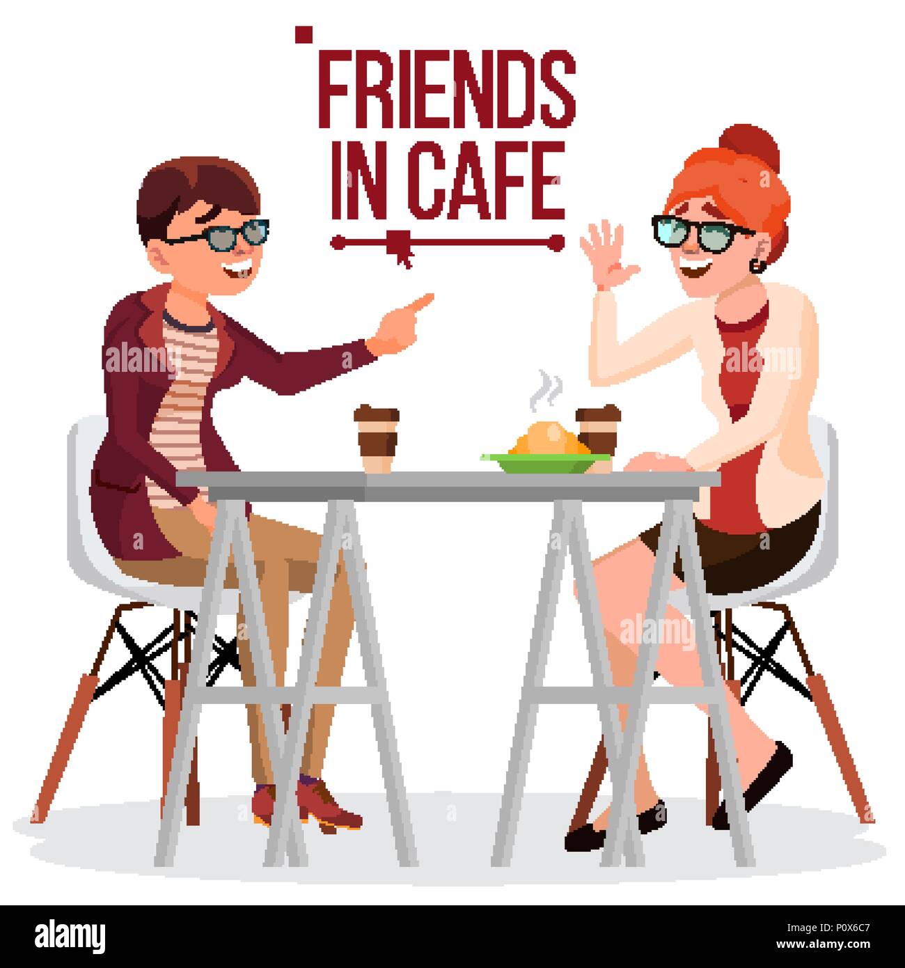 Lunch time reunion Stock Vector Images - Alamy