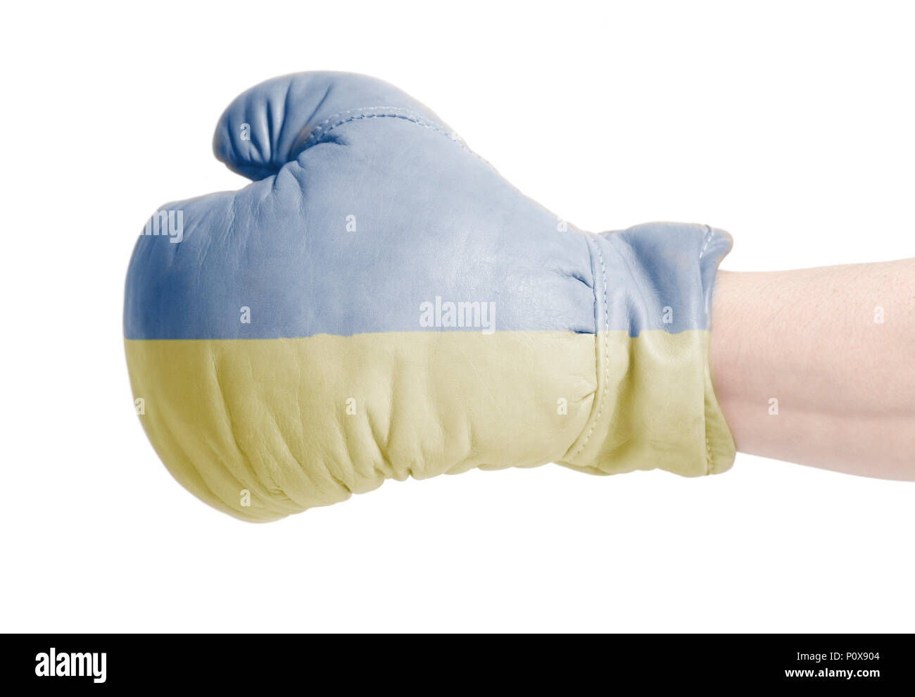 Flag of Ukraine on boxing glove isolated on a white background Stock ...