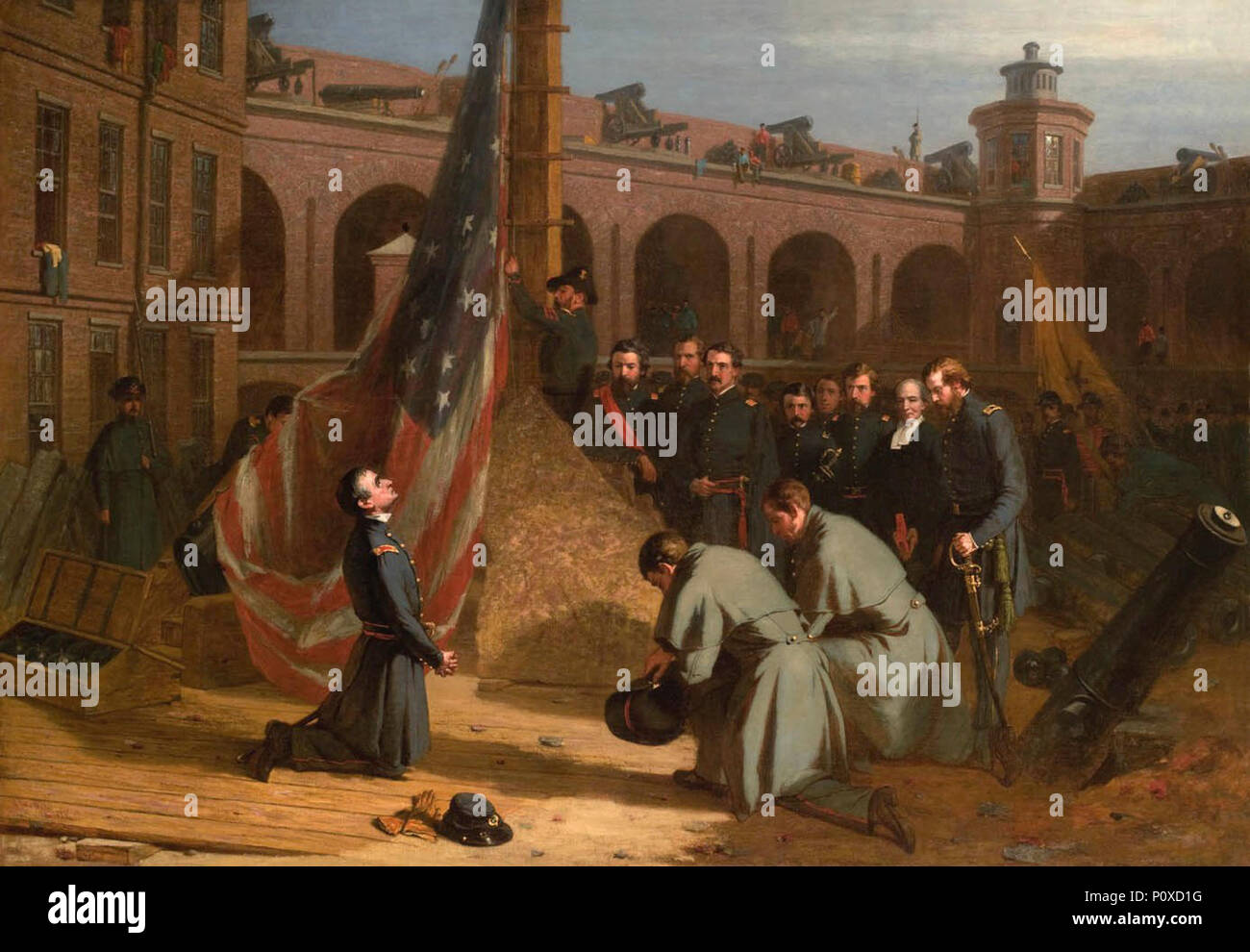 'Major Anderson Raising the Flag...' by Edwin D. White Stock Photo - Alamy