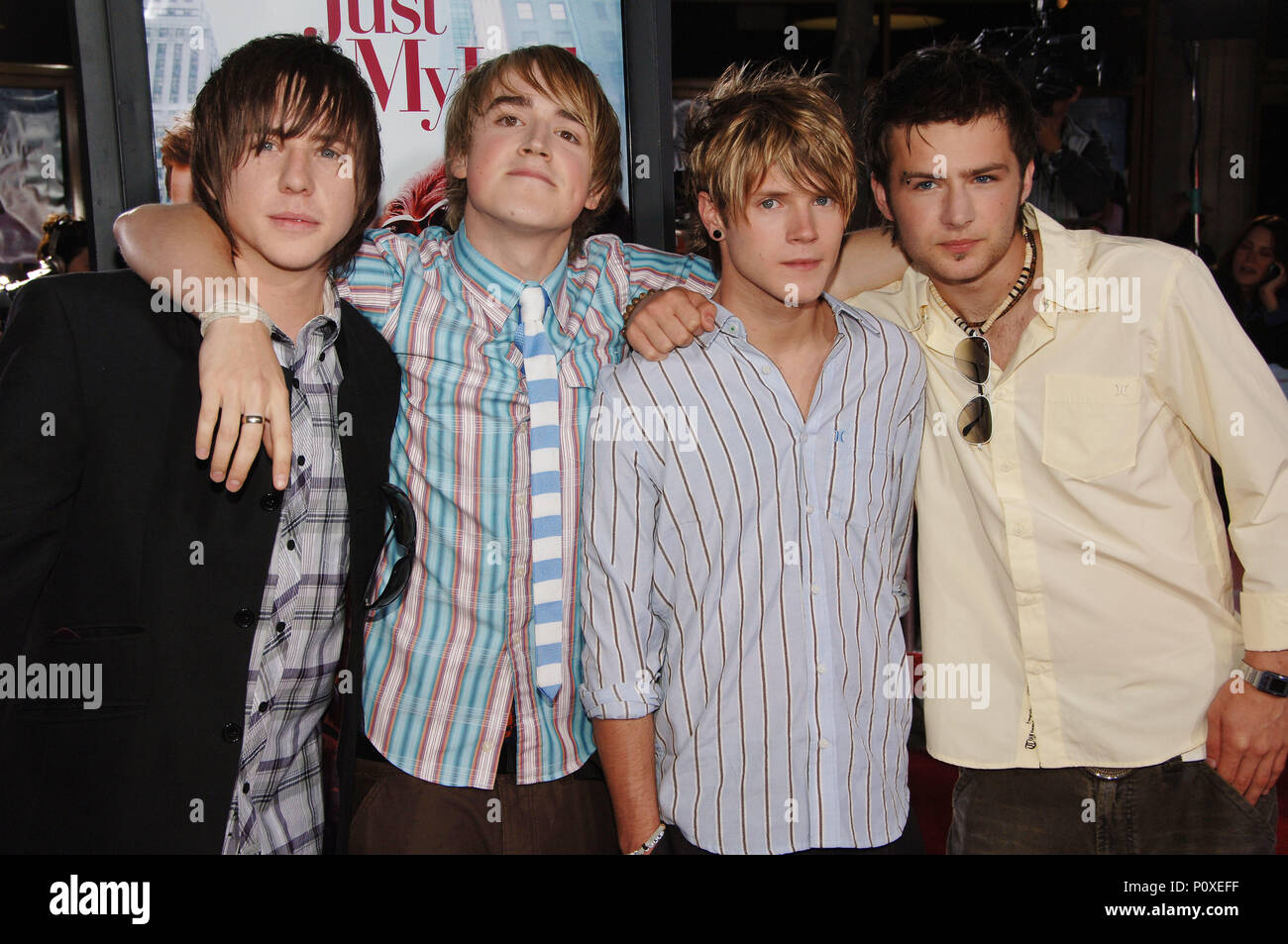 McFly arriving at the JUST MY LUCK Premiere at the National Theatre in ...