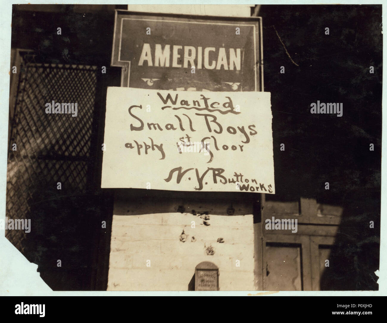 'Boy Wanted' Sign. West 19(th) Street. LOC cph.3a35467 Stock Photo - Alamy