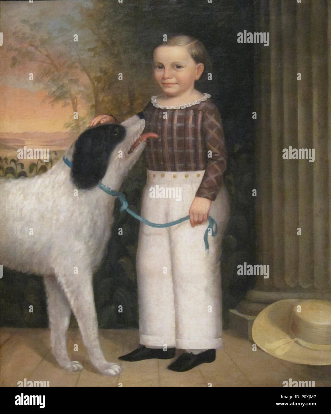 'Boy with Dog' by Charles Soule, Jr., Dayton Art Institute Stock Photo ...