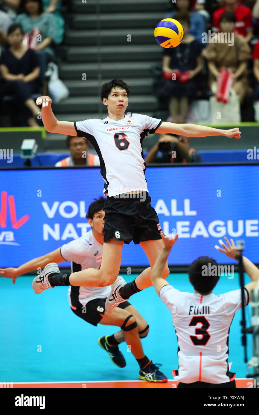 Osaka, Japan. 9th June, 2018. Akihiro Yamauchi (JPN) Volleyball : FIVB ...