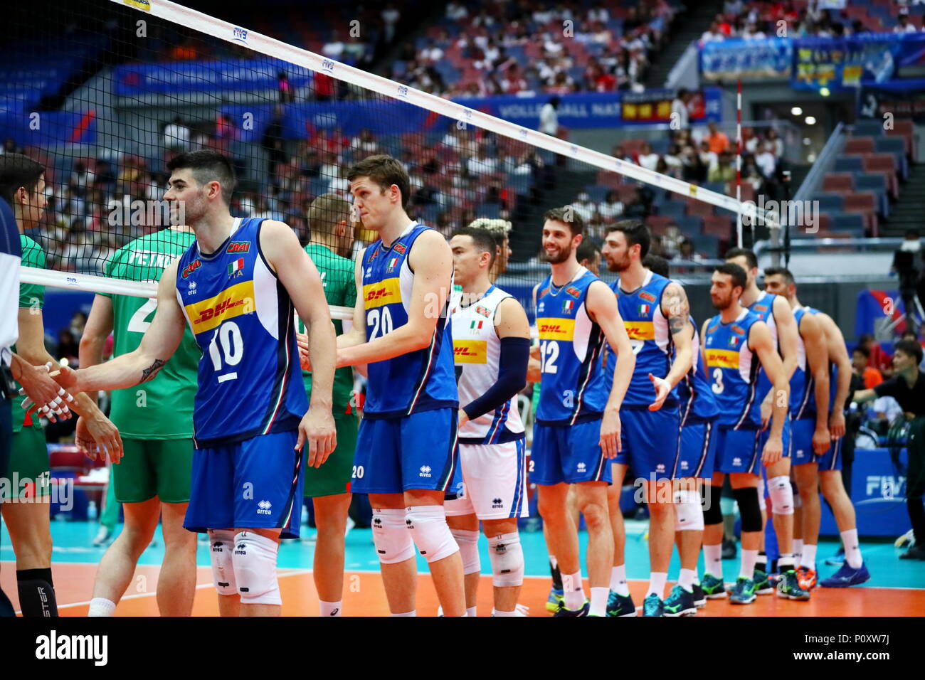 Osaka, Japan. 9th June, 2018. Italy team group (ITA) Volleyball : FIVB ...