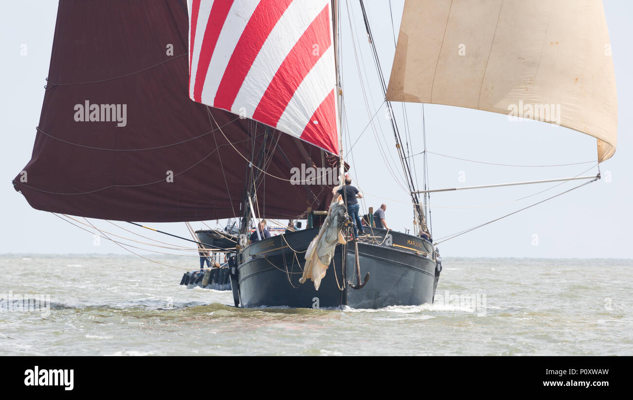River Medway, Kent, United Kingdom. 9th June, 2018. SB Marjorie racing ...