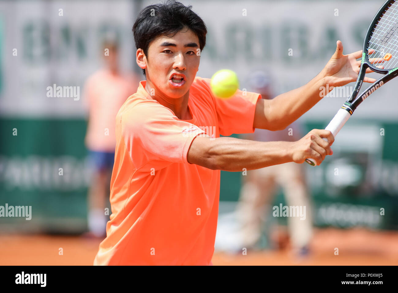 Paris, France. 9th June, 2018. (L-R) Naoki Tajima (JPN) Tennis : (L-R ...