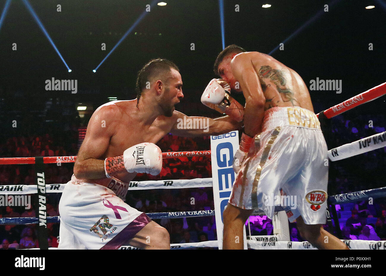 Las Vegas, Nevada, USA. 10th June, 2018. Boxer Jose Pedraza defeats ...