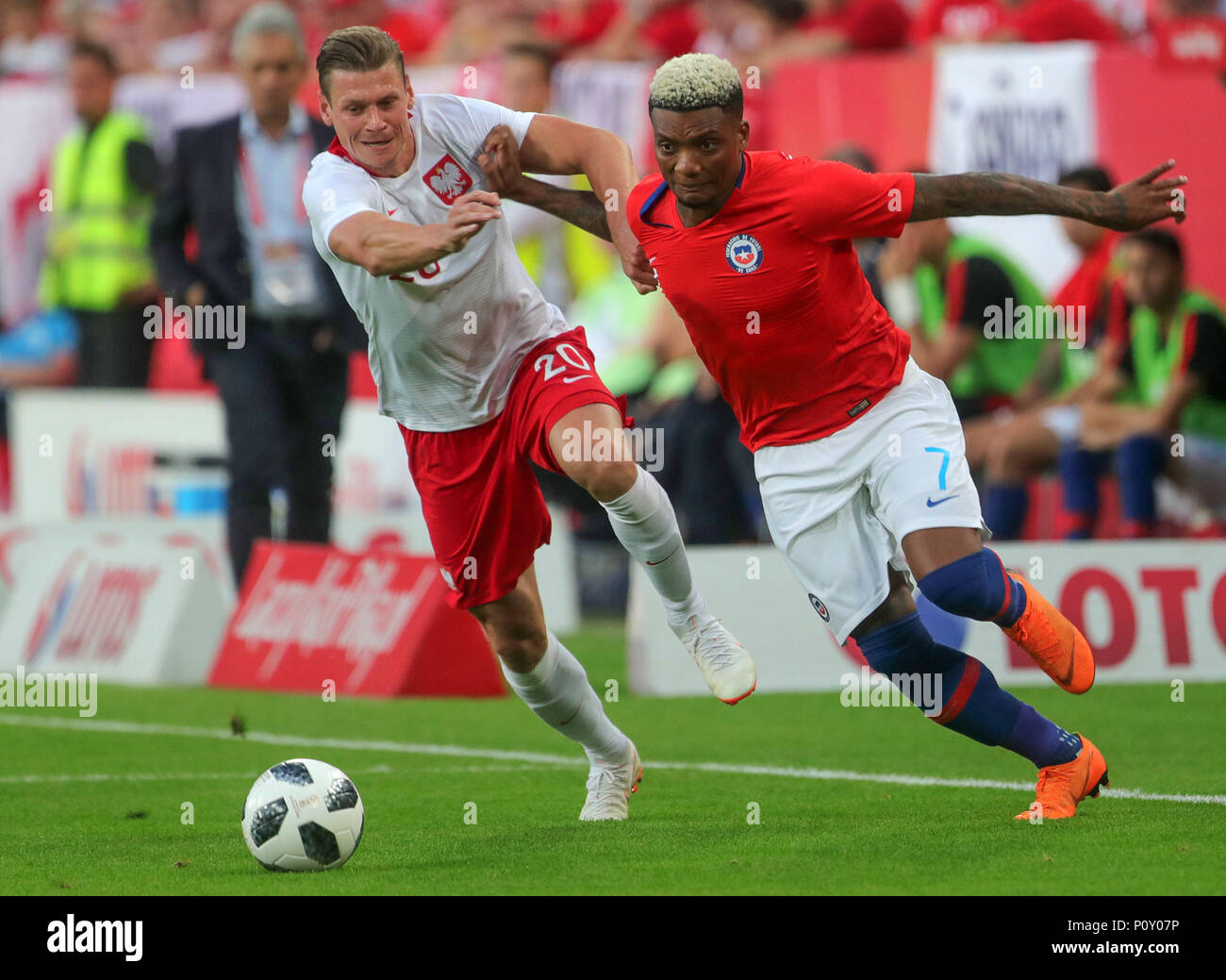 8 June 2018, Poznan, Poland: Soccer, Friendly Match Poland vs. Chile at ...