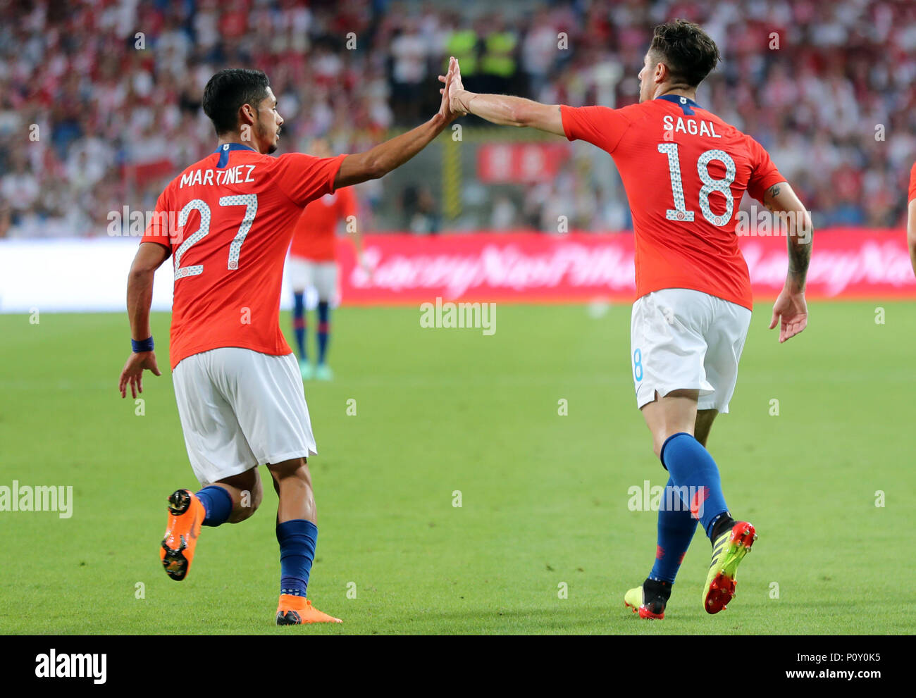 8 June 2018, Poznan, Poland: Soccer, Friendly Match Poland vs. Chile at ...
