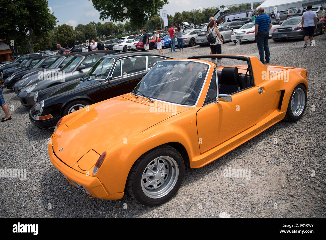 10 June 2018 Stuttgart, Germany: Different Porsche models are exhibited ...