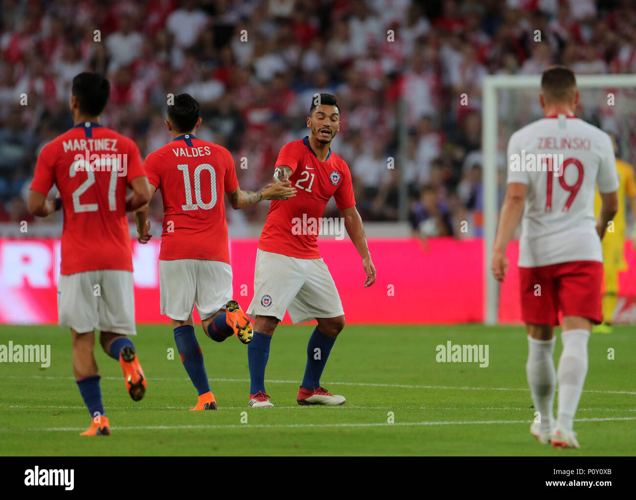 8 June 2018, Poznan, Poland: Soccer, Friendly Match Poland vs. Chile at ...