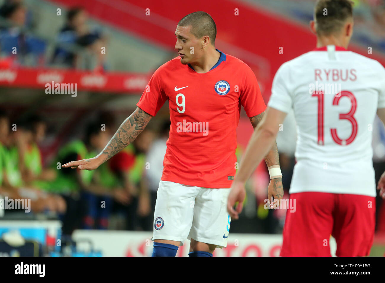 8 June 2018, Poznan, Poland: Soccer, Friendly Match Poland vs. Chile at ...