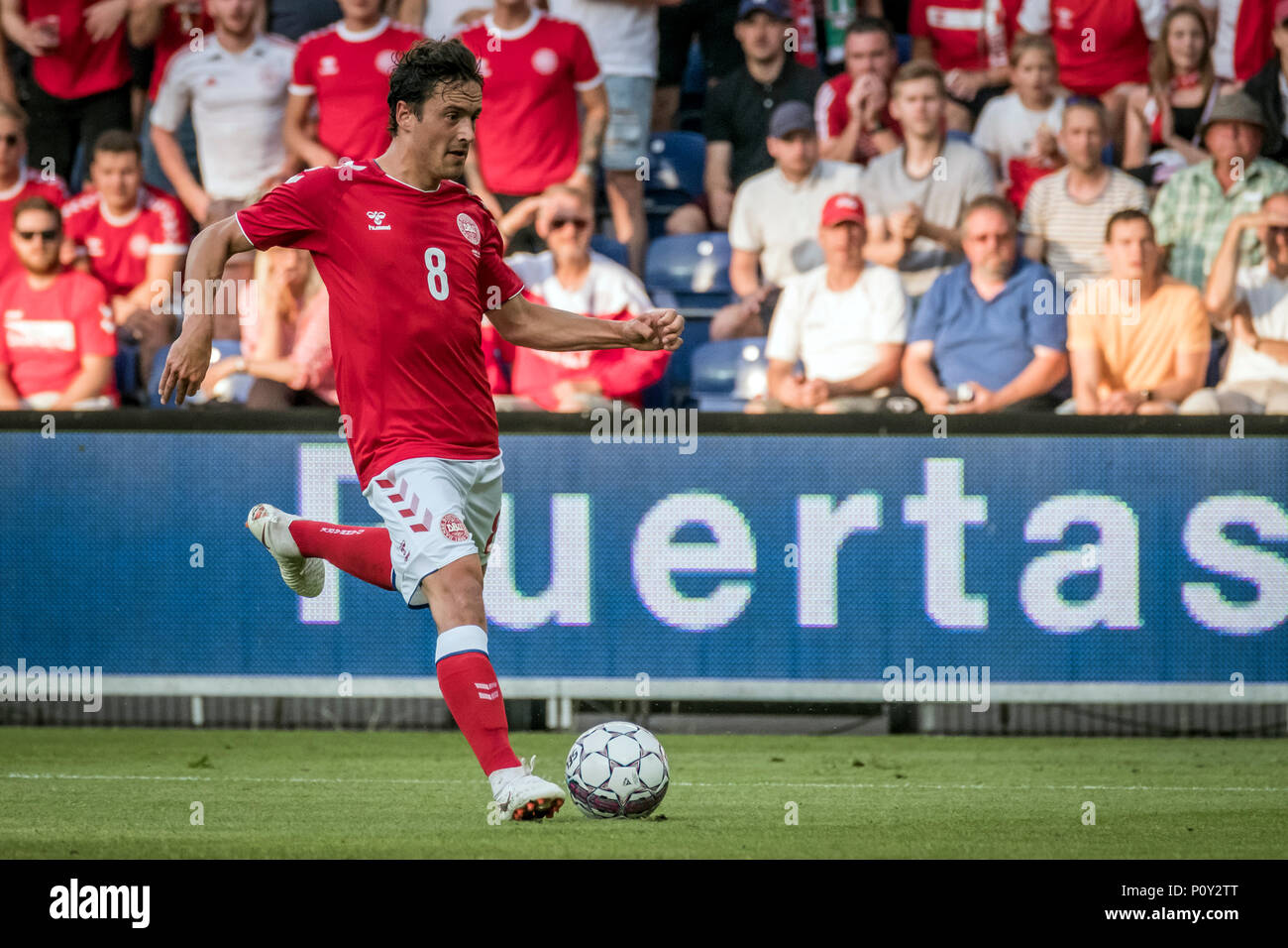 Denmark, Brøndby - June 09, 2018. Thomas Delaney (8) of Denmark seen ...