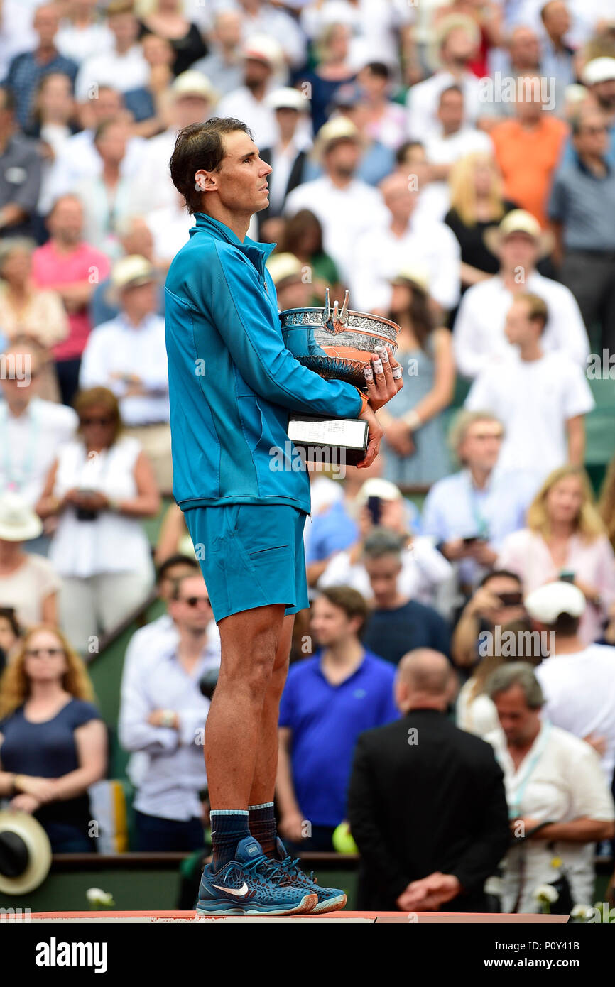 Roland Garros, Paris, France. 10th June, 2018. French Open tennis mens ...