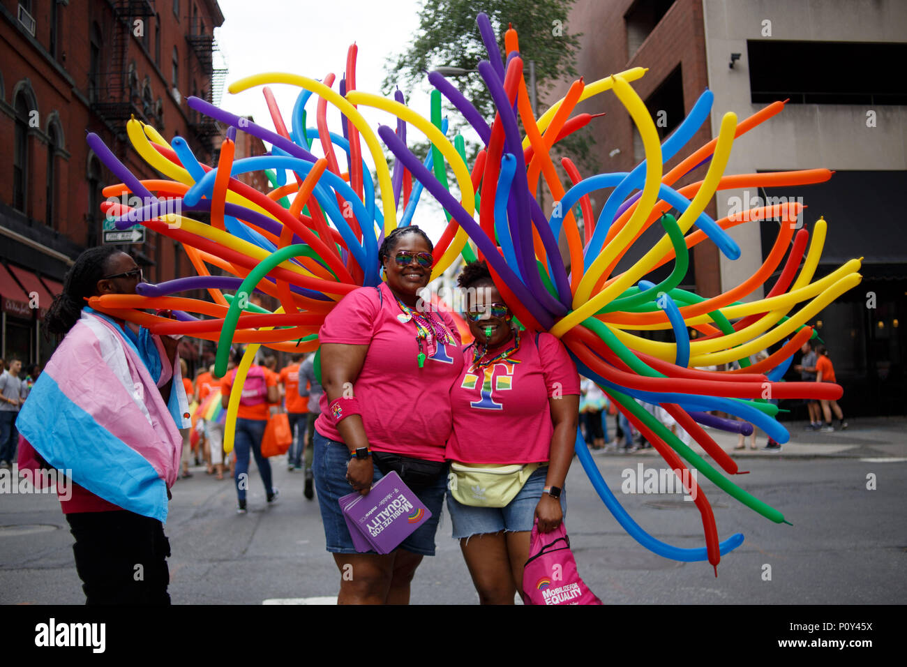 Philadelphia, PA, USA. 10th June, 2018. Revelers participate in the ...