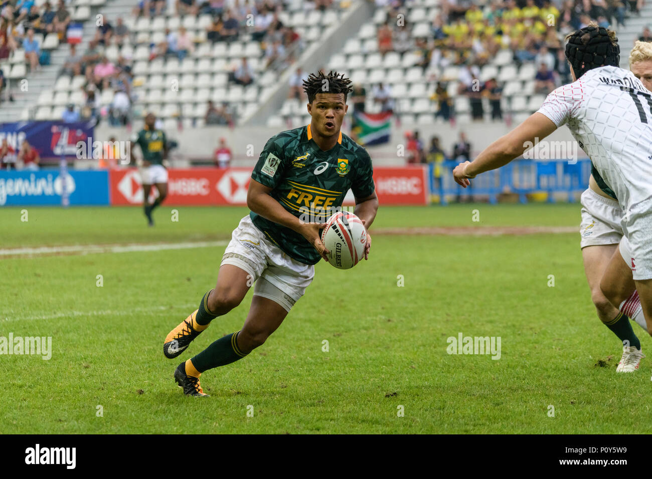 Paris, France. 10th Jun, 2018. South Africa sevens rugby player Dewald ...