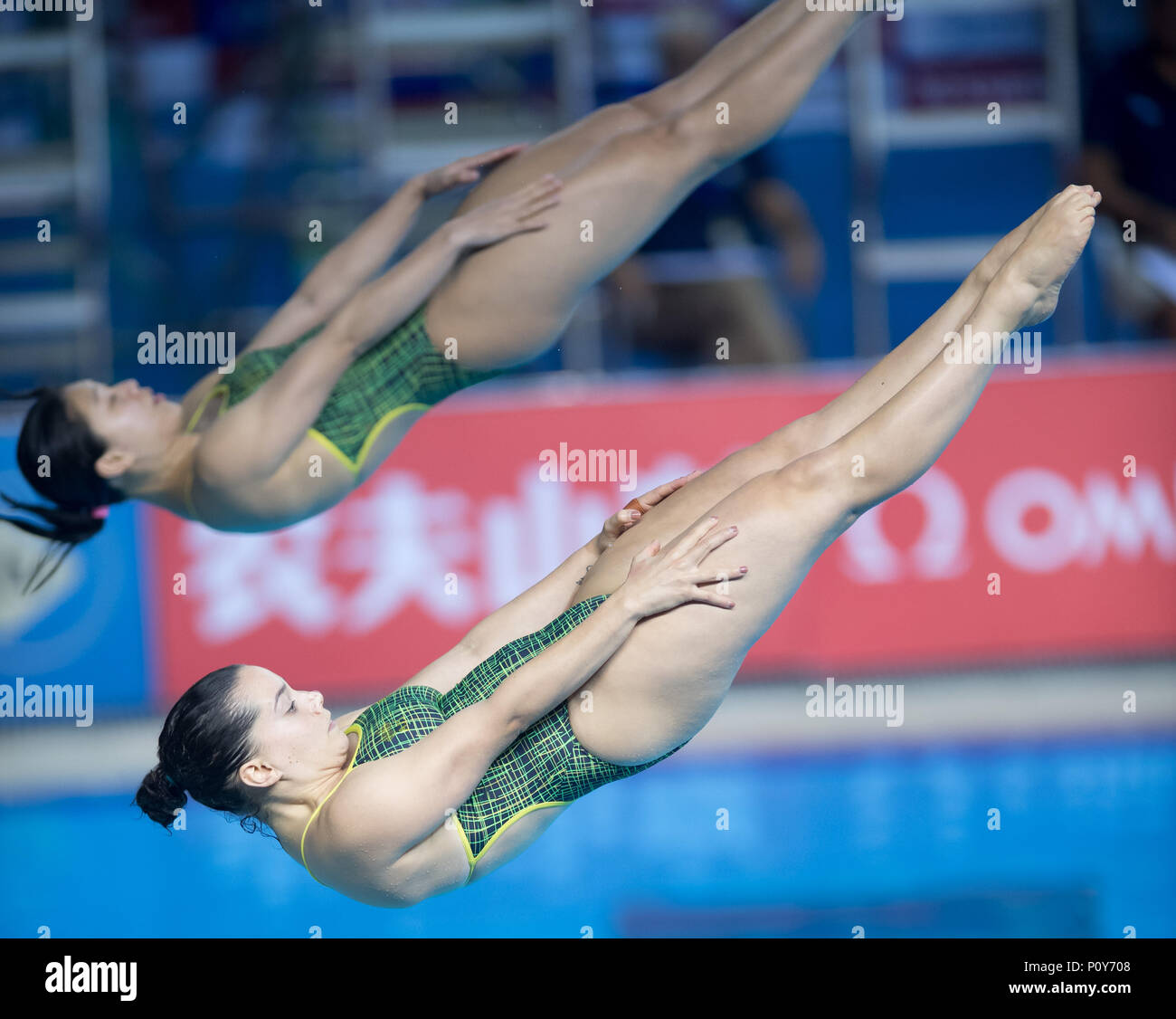 Wuhan. 10th June, 2018. Esther Qin and Anabelle Smith (Front) of ...