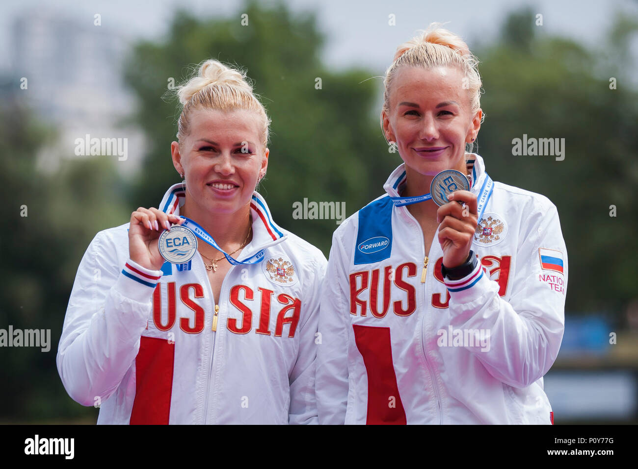 Belgrade, Serbia. 10th Jun, 2018. Natalia Podolskaya and Vera Sobetova ...