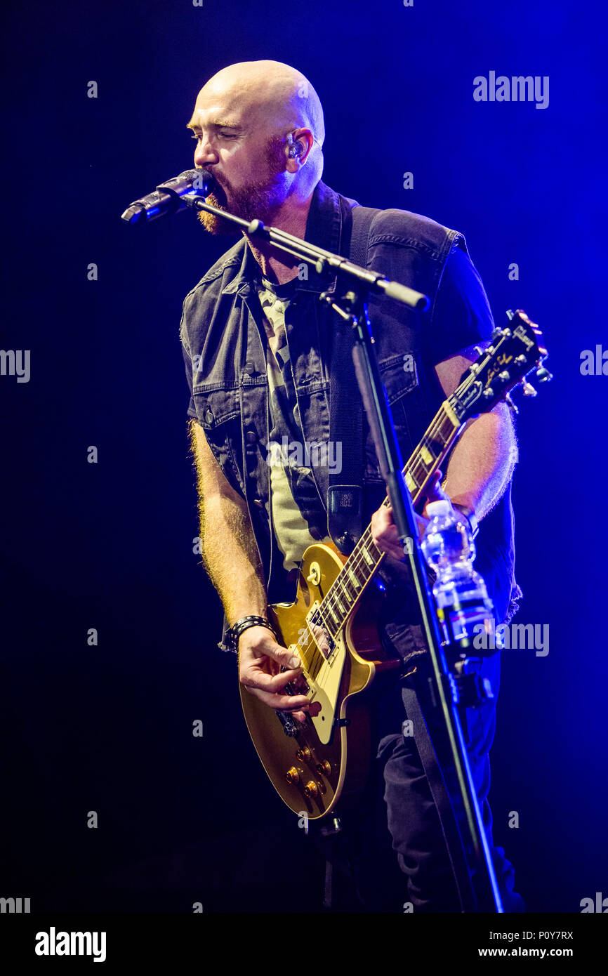 Milan Italy. 10 June 2018. The Irish rock band THE SCRIPT performs live ...