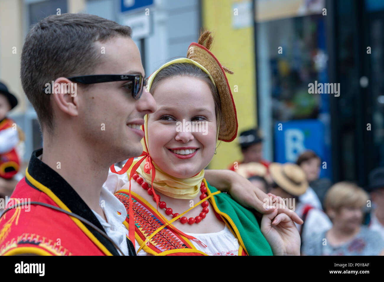 Orotava, Tenerife, Canary Islands, June 10, 2018: Thousands of people ...