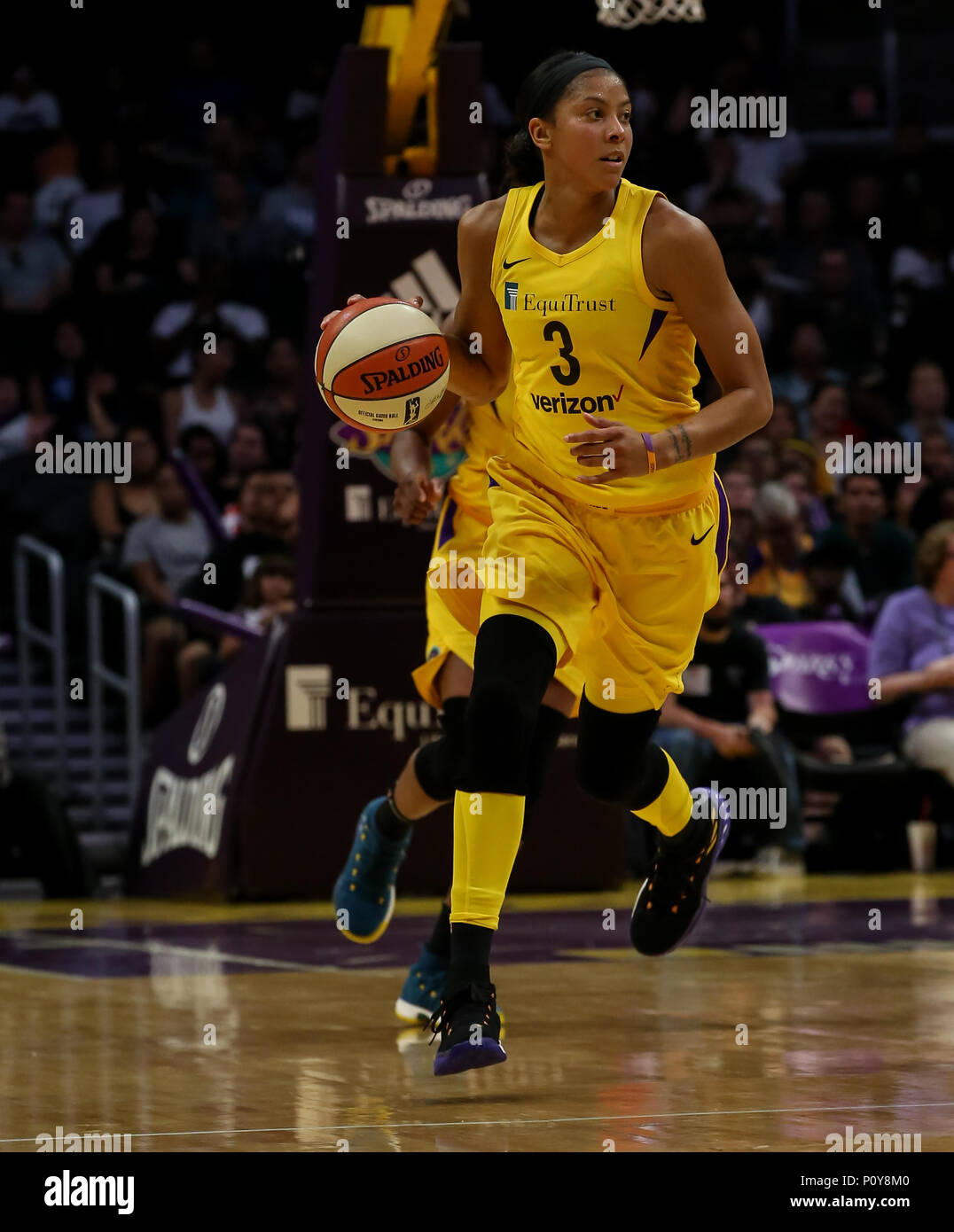Los Angeles Sparks forward Candace Parker #3 coming down the court ...