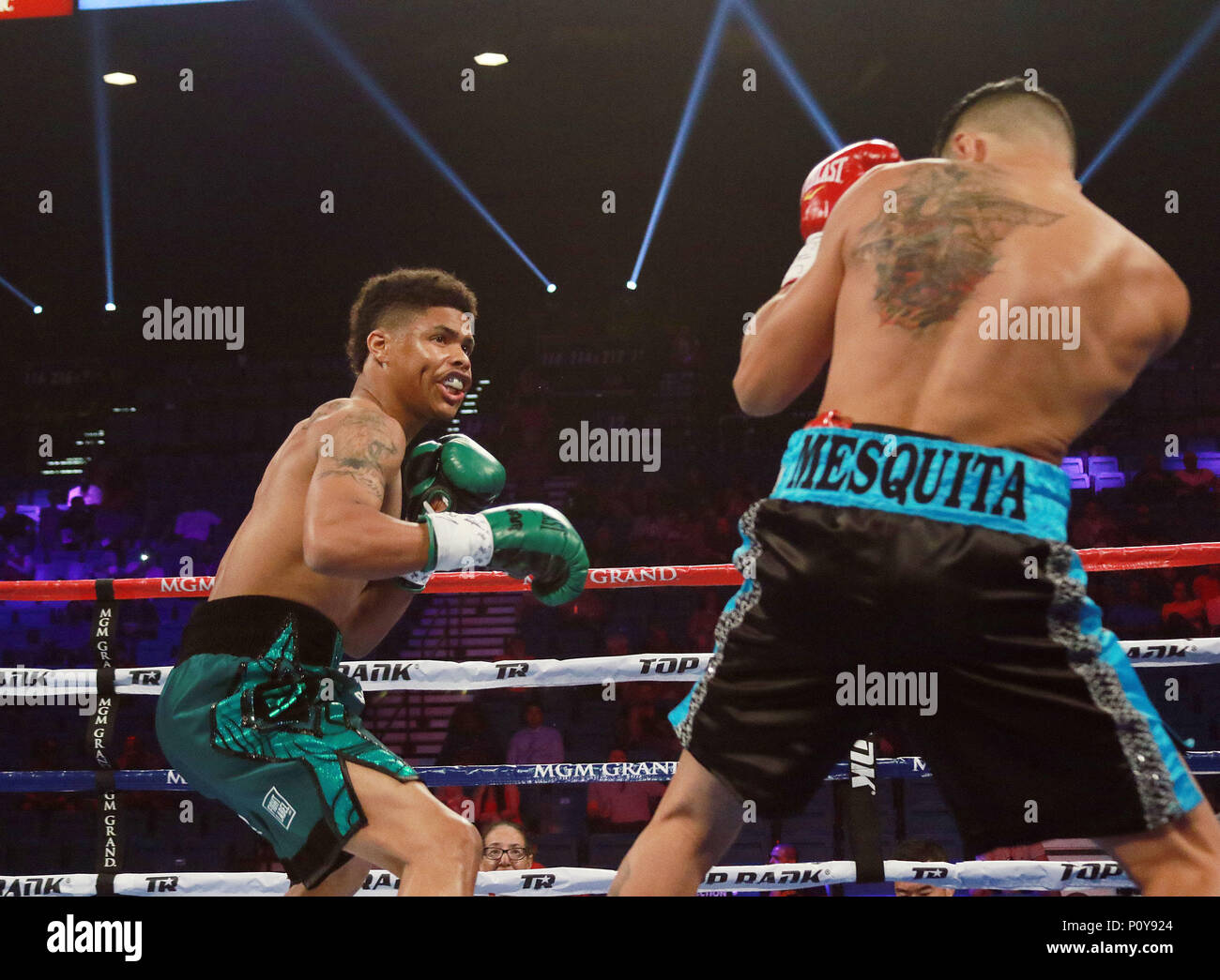Las Vegas, Nevada, USA. 10th June, 2018. Boxer Shakur Stevenson defeats ...