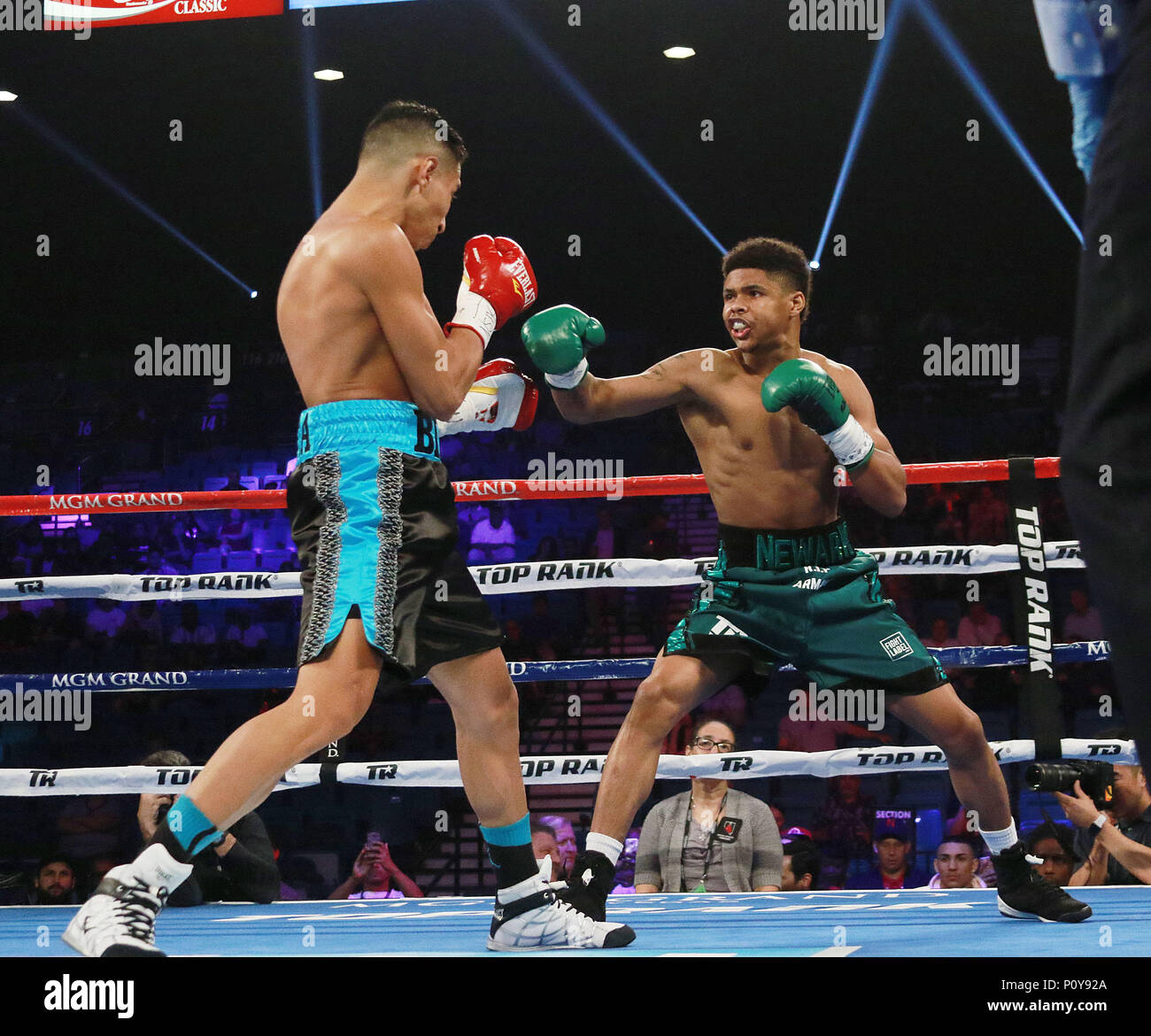Las Vegas, Nevada, USA. 10th June, 2018. Boxer Shakur Stevenson defeats ...