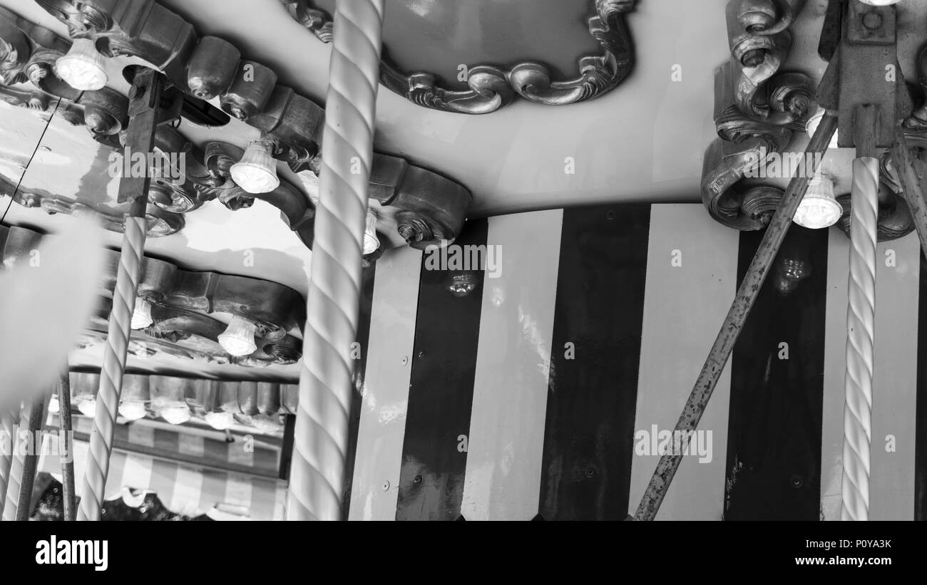 Carousel carousel in wood with farm animals in vintage style Stock ...