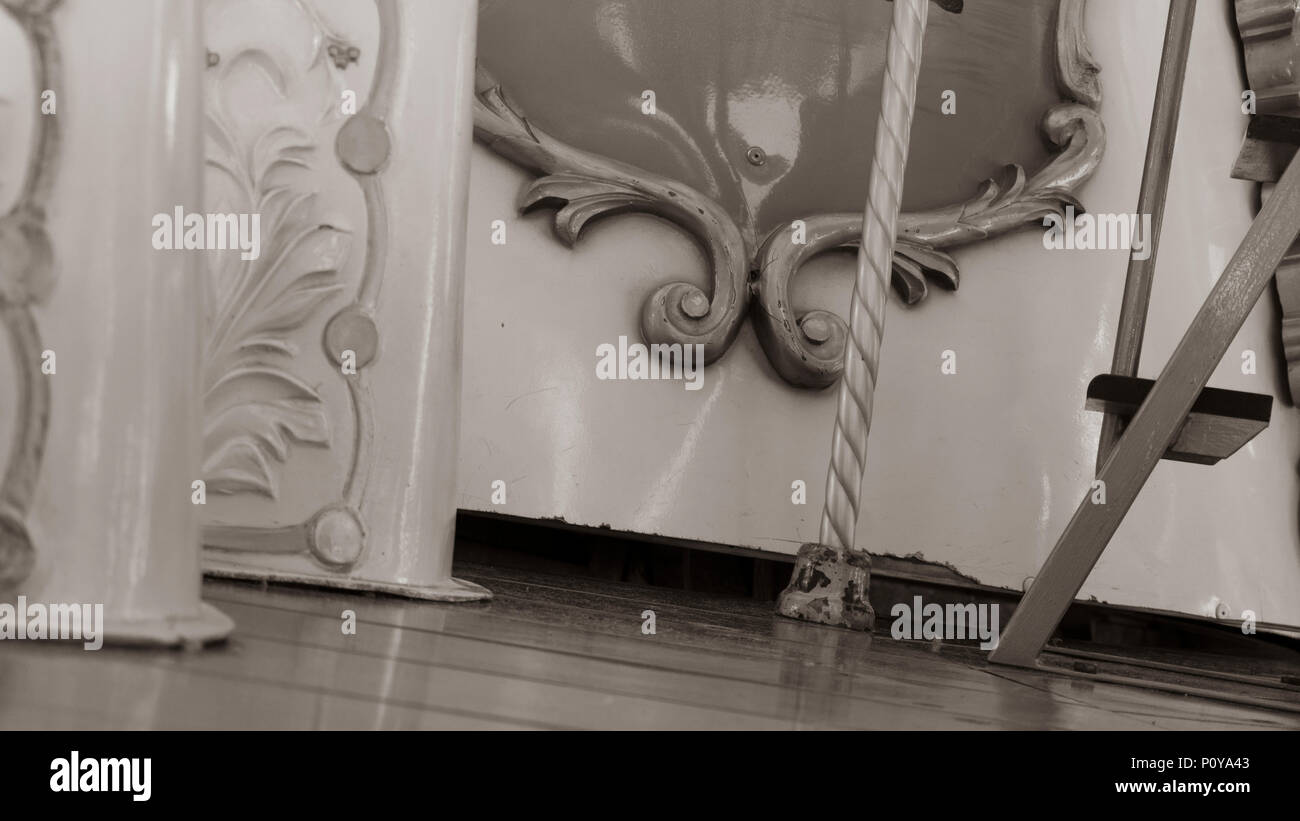 Carousel carousel in wood with farm animals in vintage style Stock ...