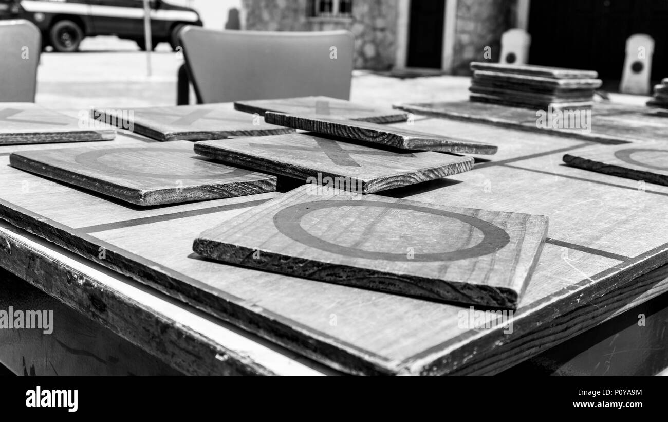 Ancient vintage style games in black and white Stock Photo - Alamy