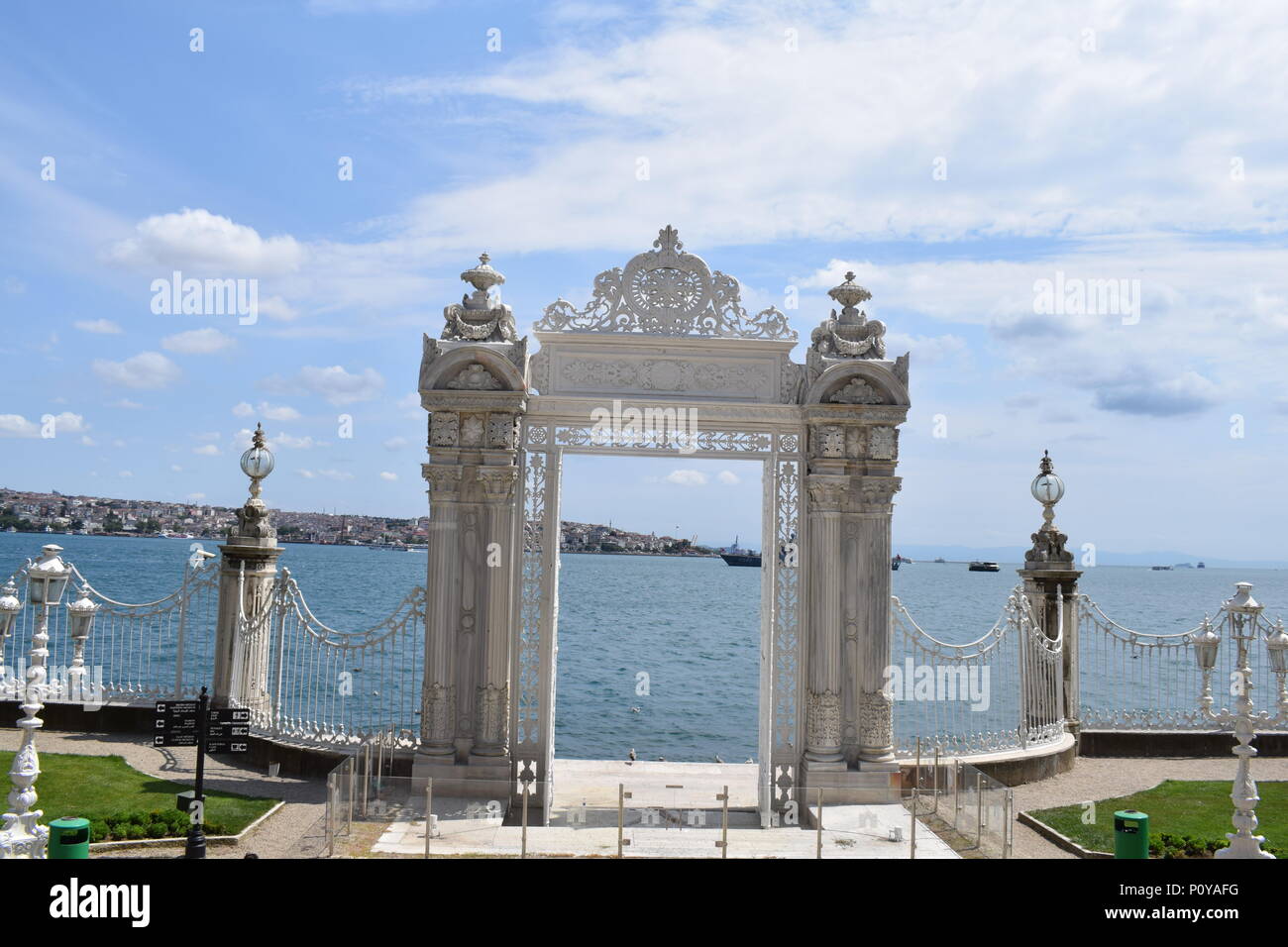 Gate to Bosphorus. View of Bosphorus through a gate Stock Photo - Alamy