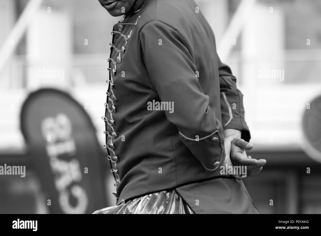 Circus waders in black and white show representation Stock Photo - Alamy