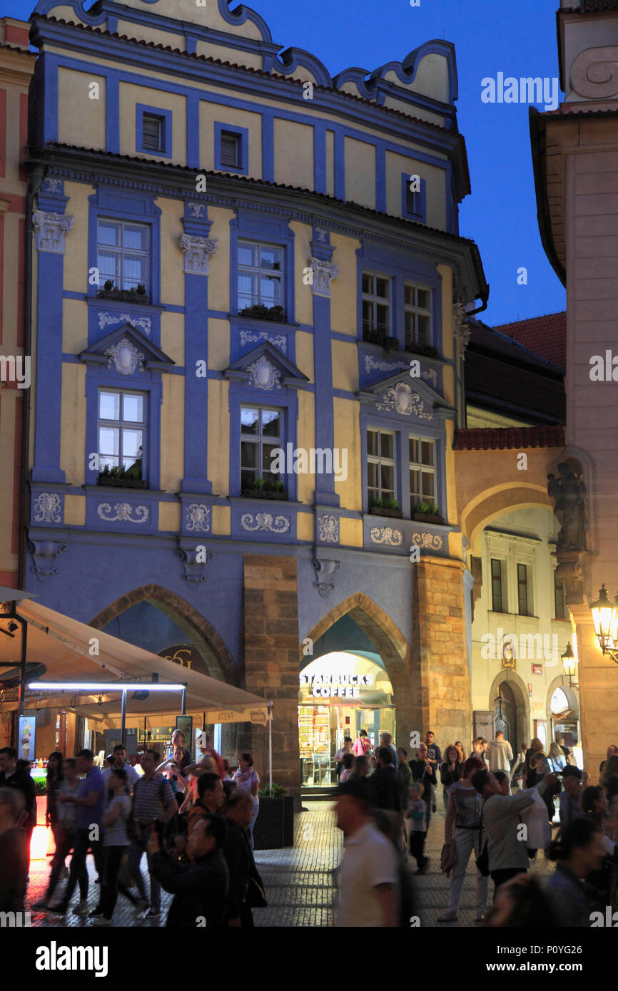 Czech Republic, Prague, Old Town Square, night, people Stock Photo - Alamy
