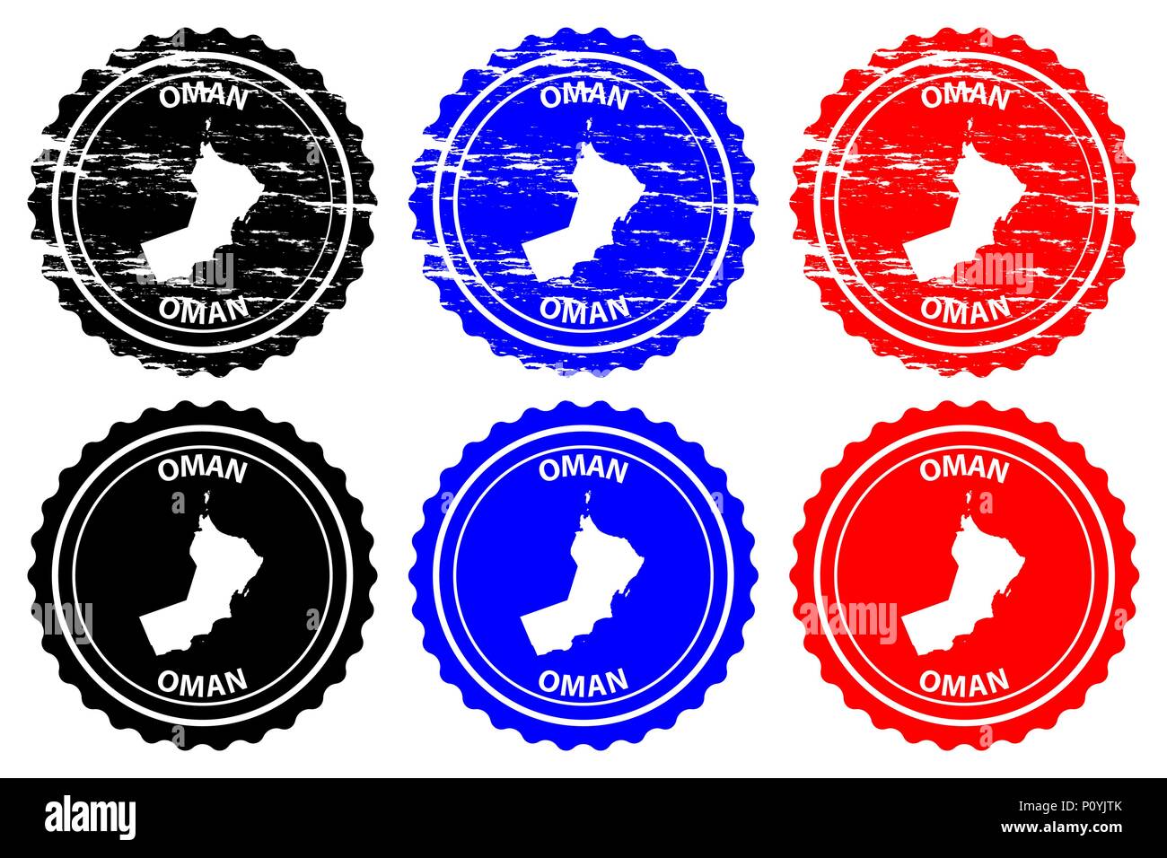 Oman - rubber stamp - vector, Sultanate of Oman map pattern - sticker ...