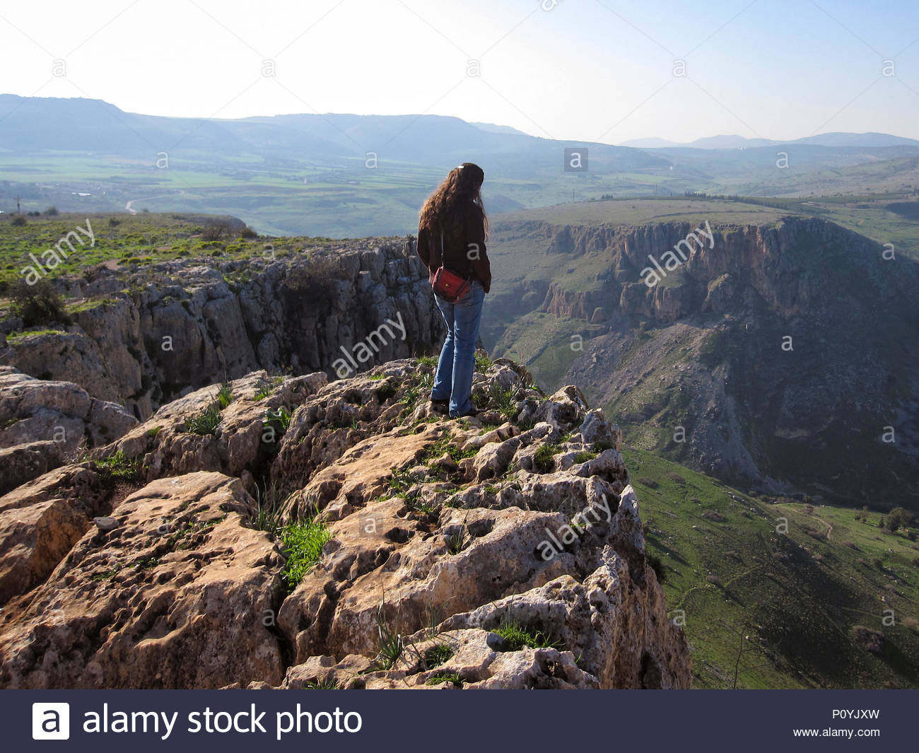 Looking Down High Cliff On Stock Photos & Looking Down High Cliff On ...