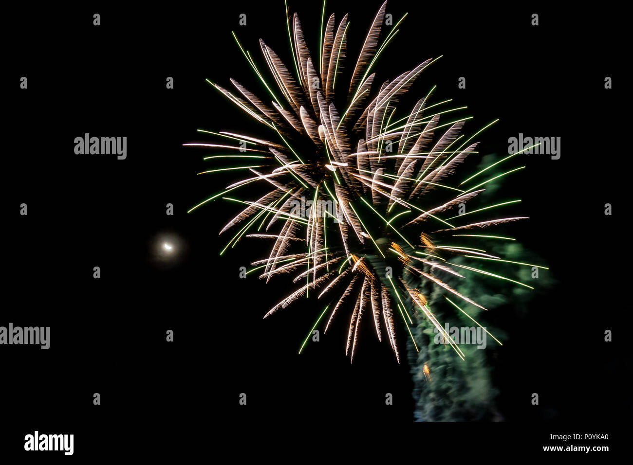Moon and fireworks hi-res stock photography and images - Alamy