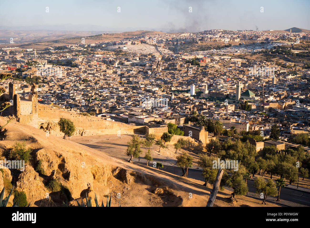 Aerial view of old Fez medina in Morocco Stock Photo - Alamy