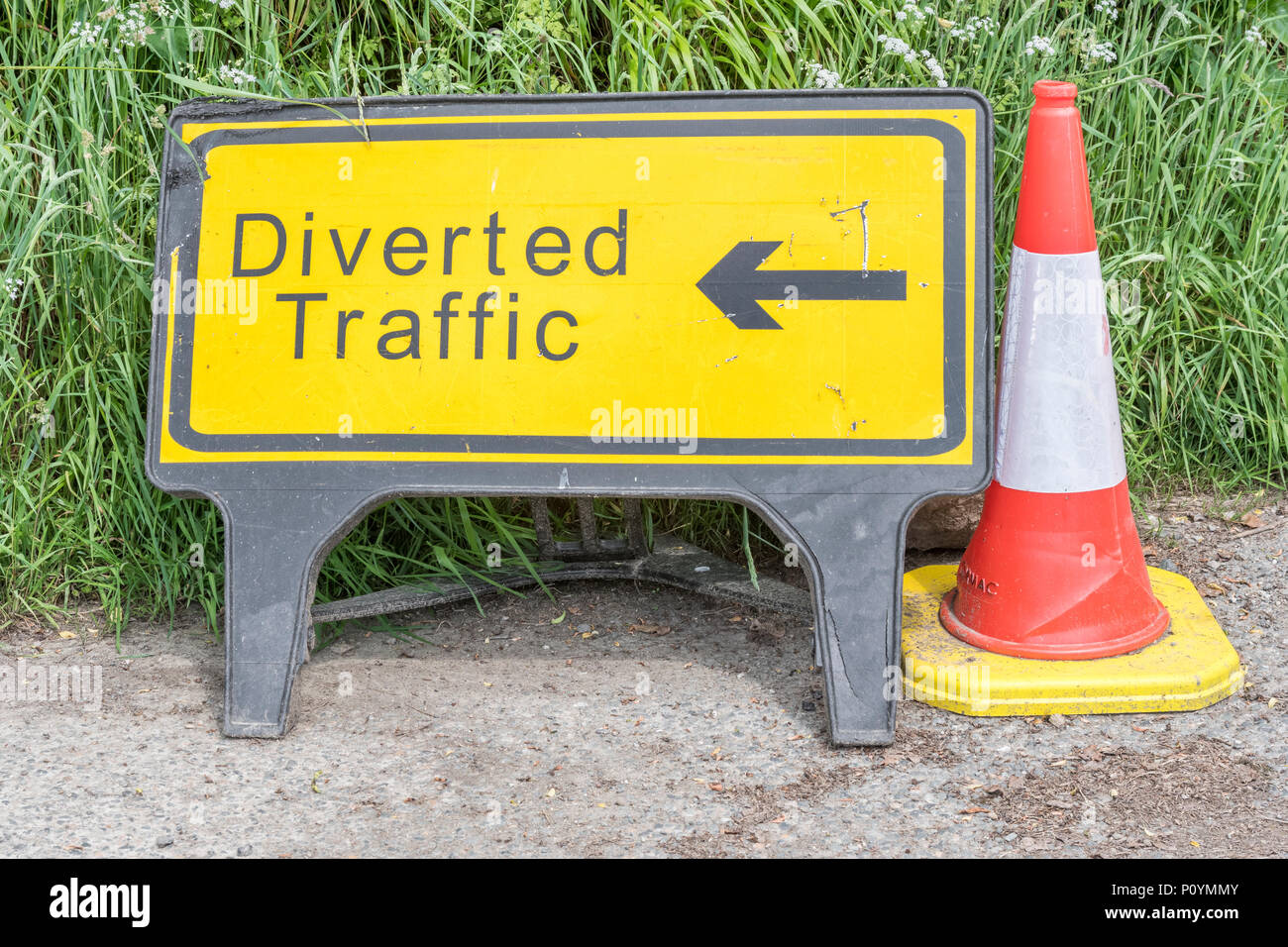 Road Works Road Closed Diversion High Resolution Stock Photography and ...