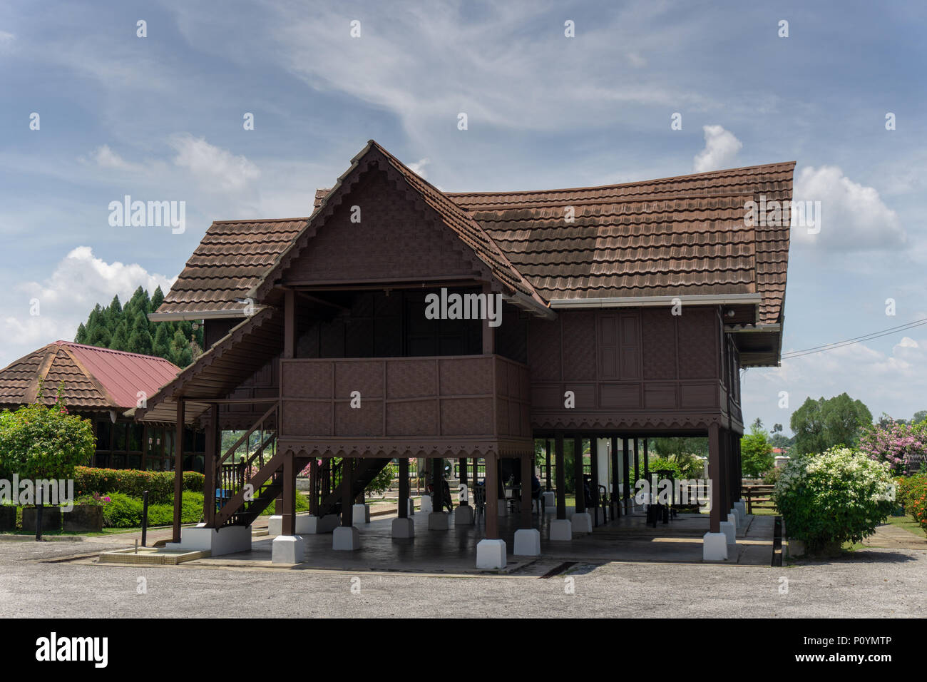 Traditional Malay House typically built by materials from nature such ...