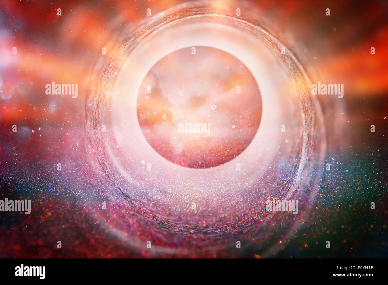 Abstract lens flare. concept image of space or time travel background ...