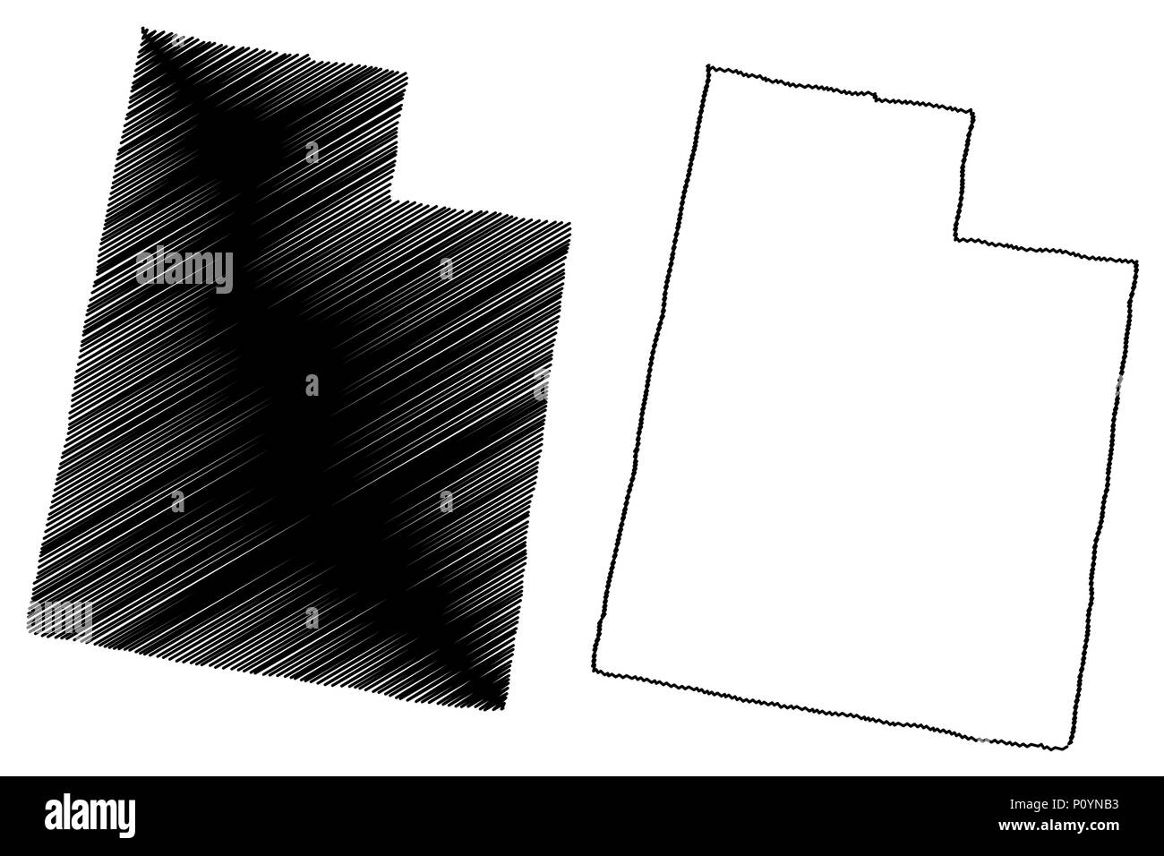 Utah map vector illustration, scribble sketch Utah map Stock Vector ...