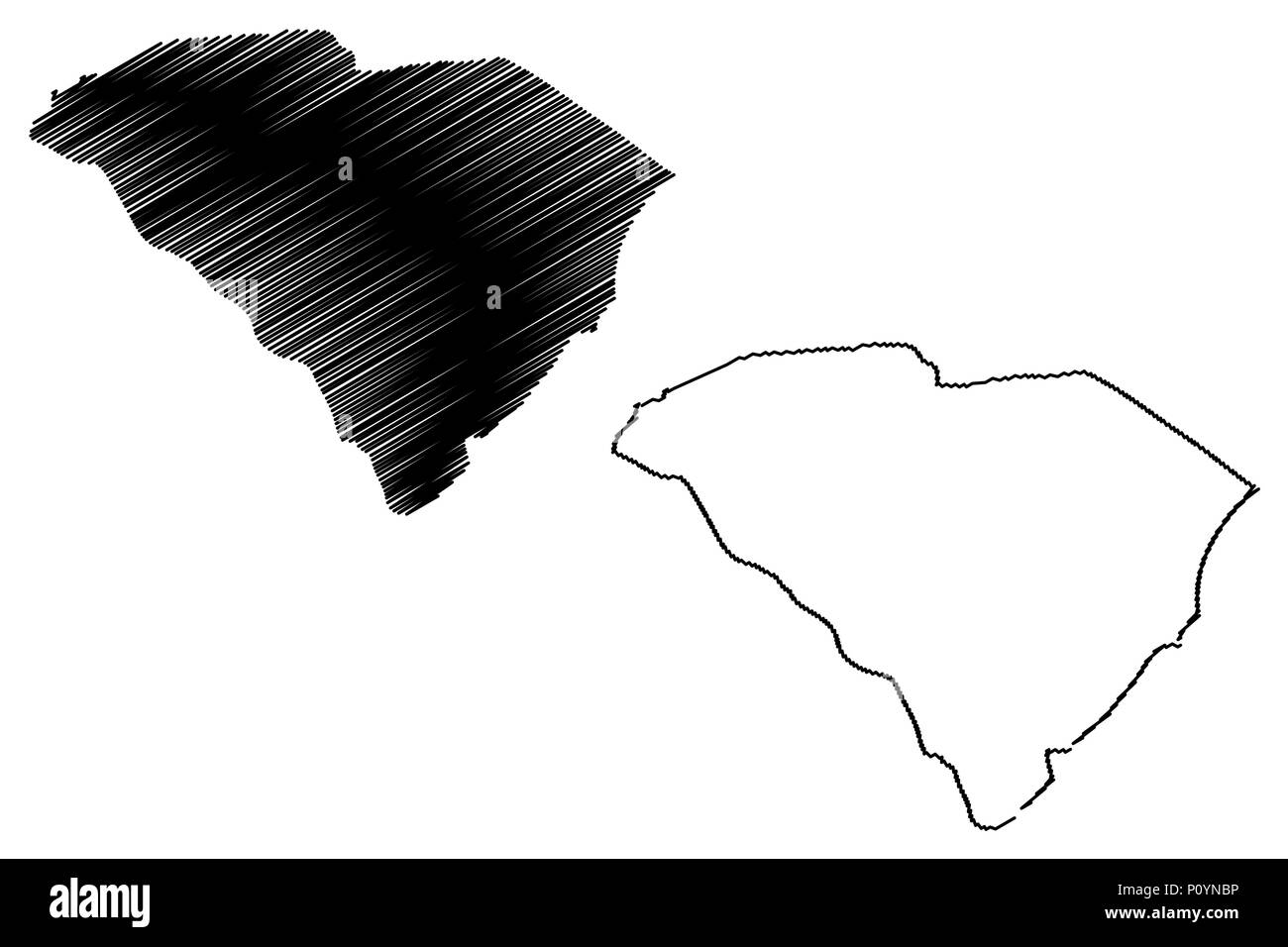 South Carolina Map Vector High Resolution Stock Photography and Images ...