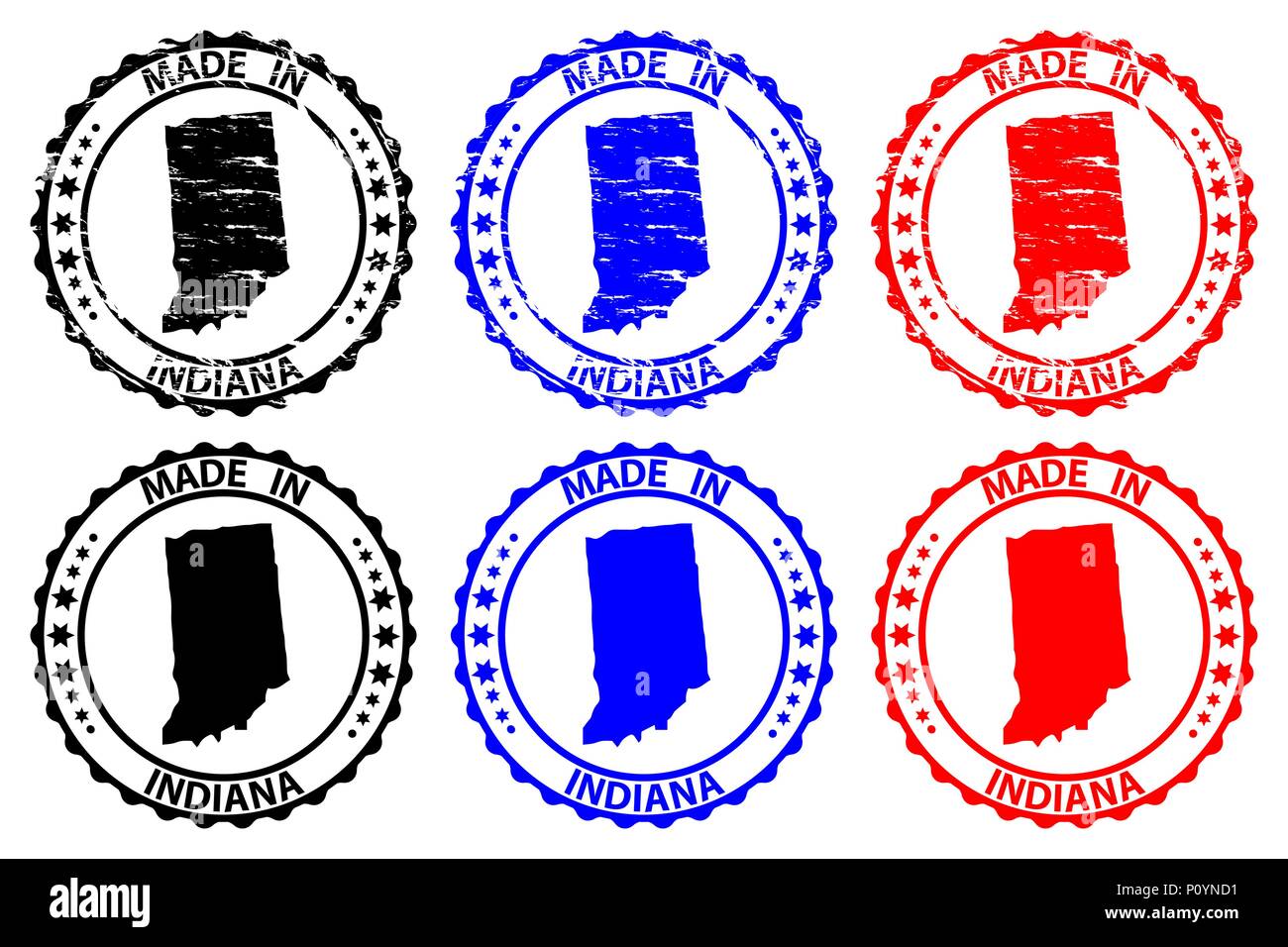 Made in Indiana - rubber stamp - vector, Indiana (United States of ...