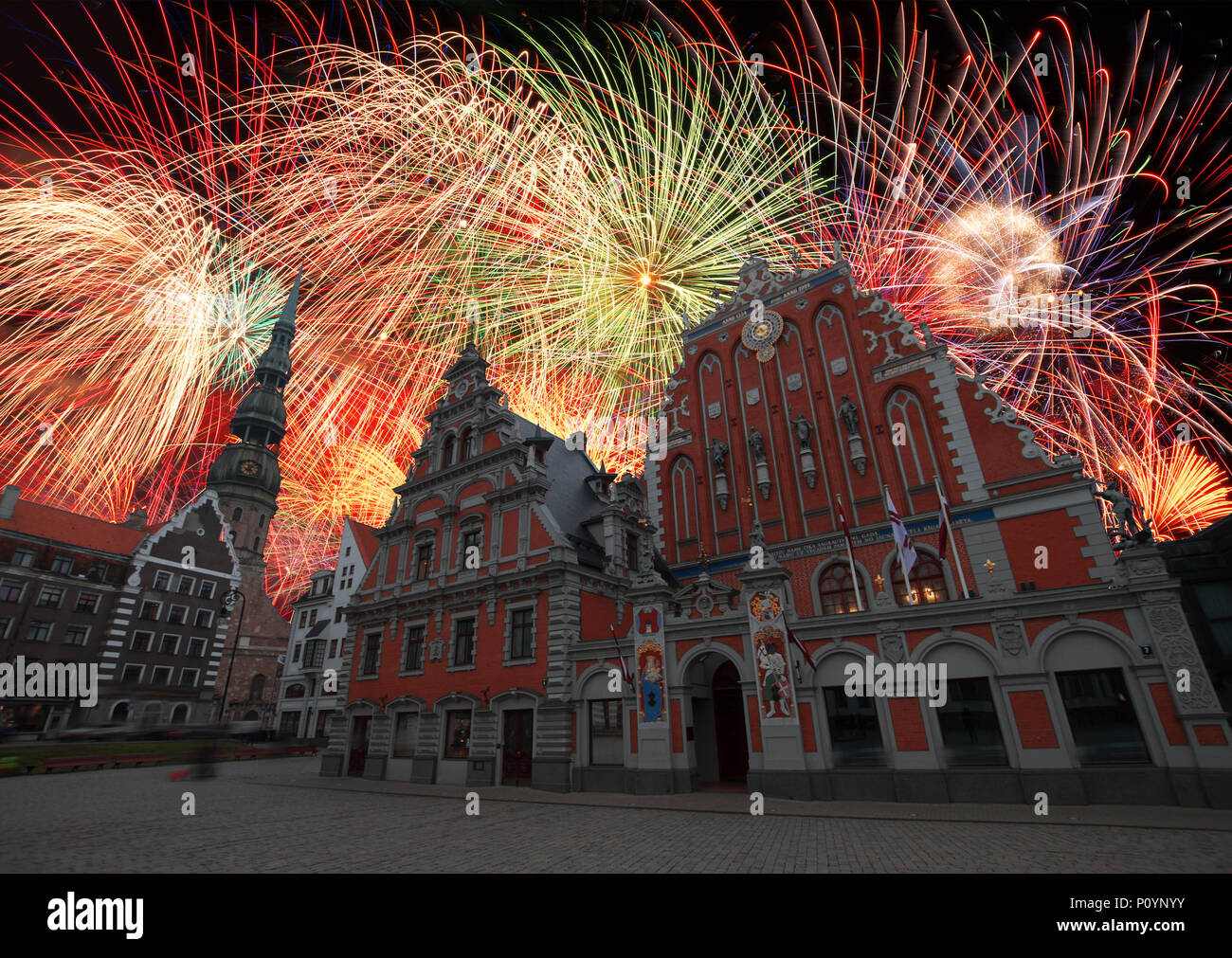 Riga firework hi-res stock photography and images - Alamy