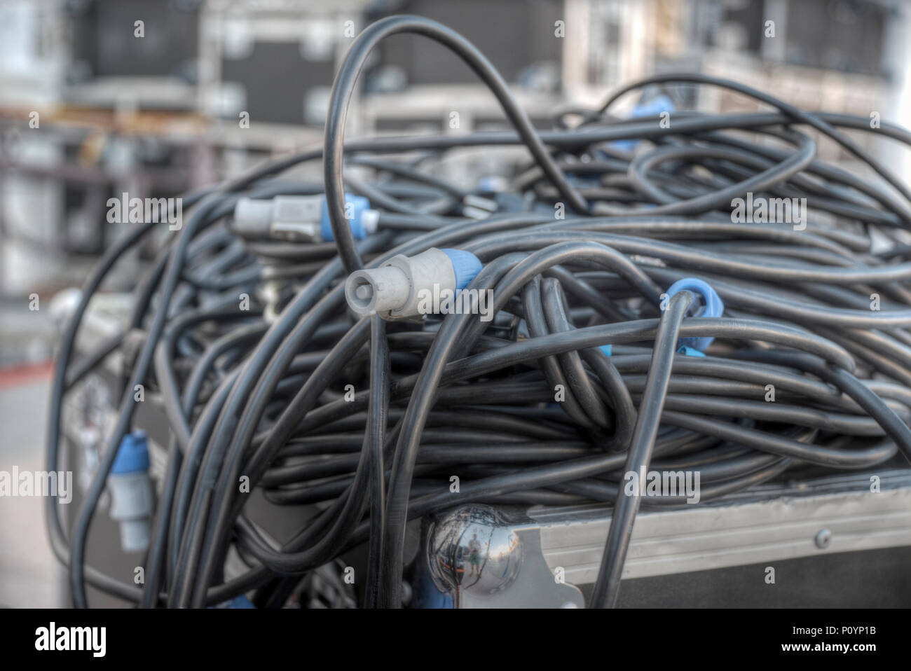 preparation of a stage for a concert Stock Photo - Alamy