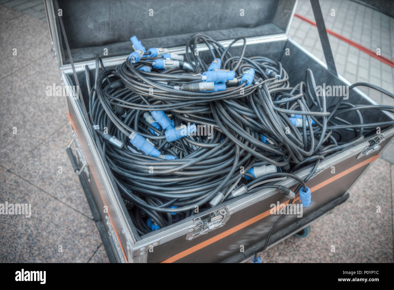 preparation of a stage for a concert Stock Photo - Alamy