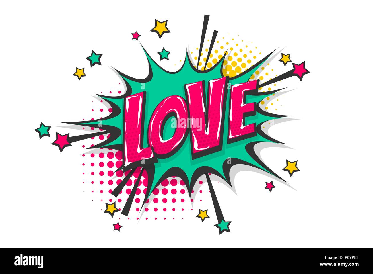 Love pop art comic book text speech bubble Stock Vector Image & Art - Alamy