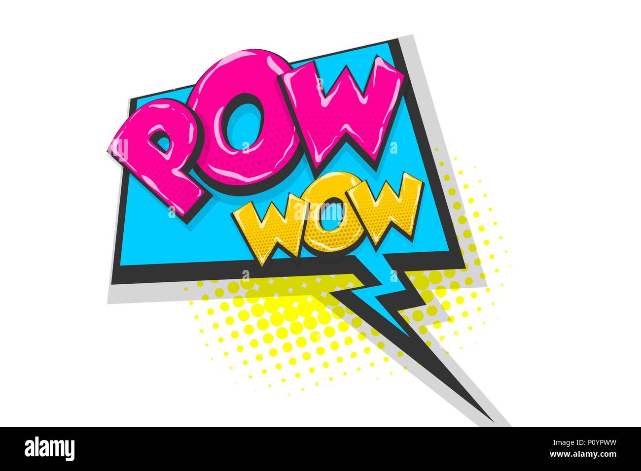 Pow pop art comic book text speech bubble Stock Vector Image & Art - Alamy