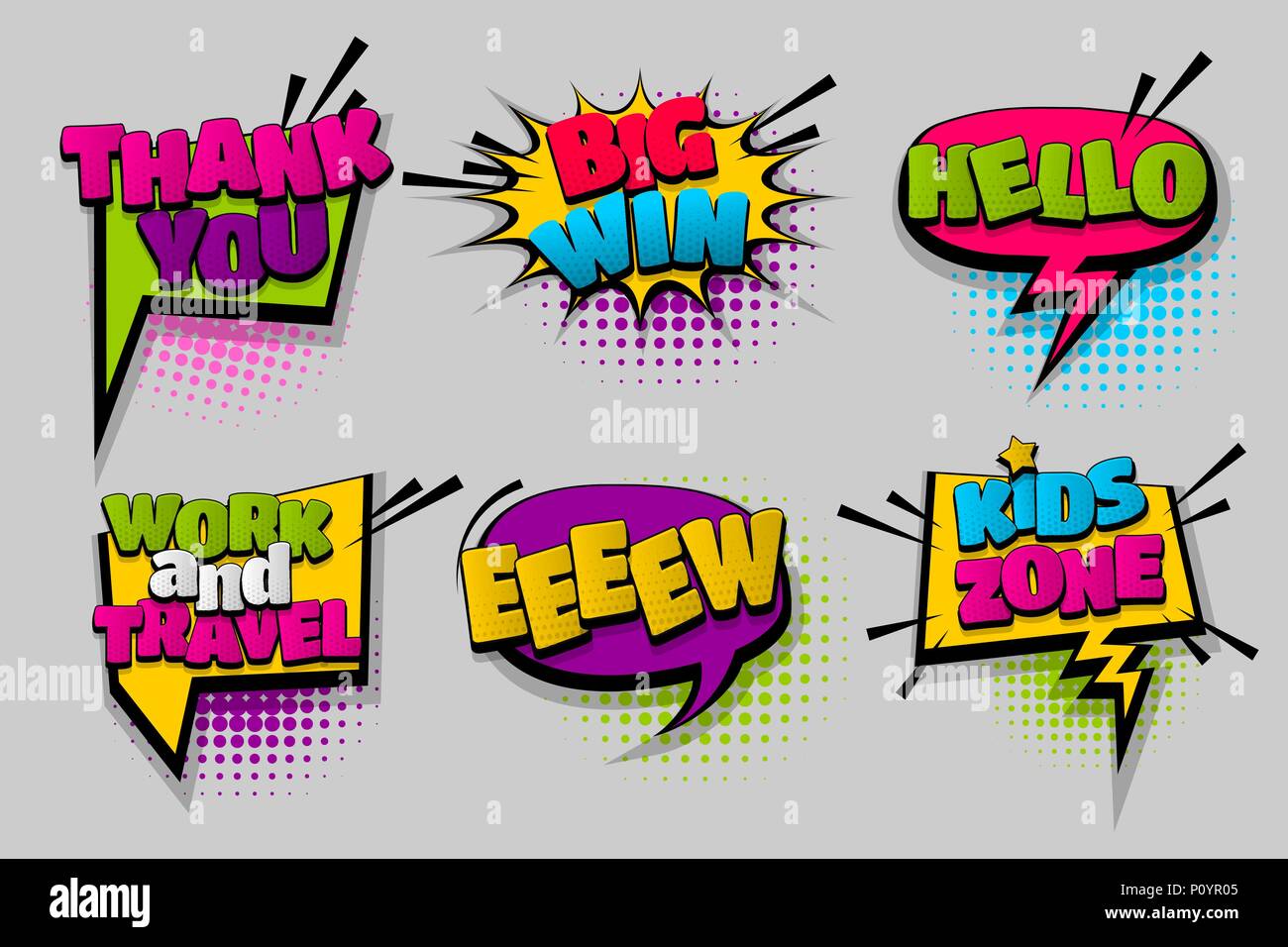 Set comic text speech bubble pop art Stock Vector Image & Art - Alamy